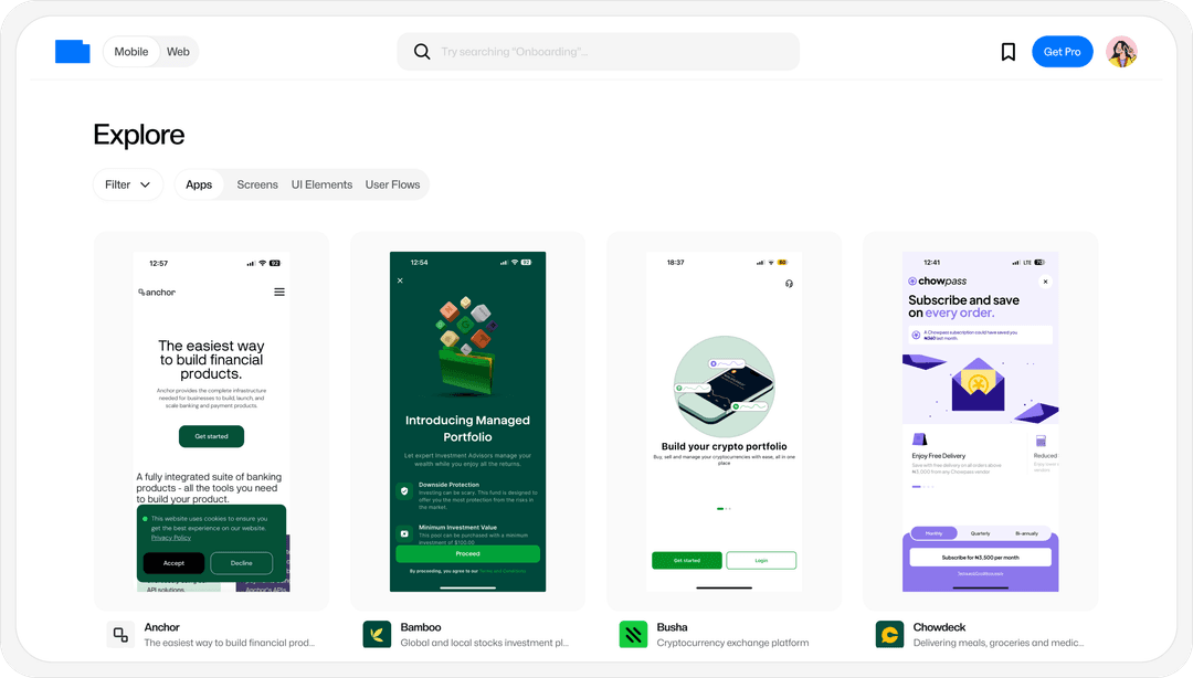 Tabs - UI & UX design inspiration for mobile & web apps